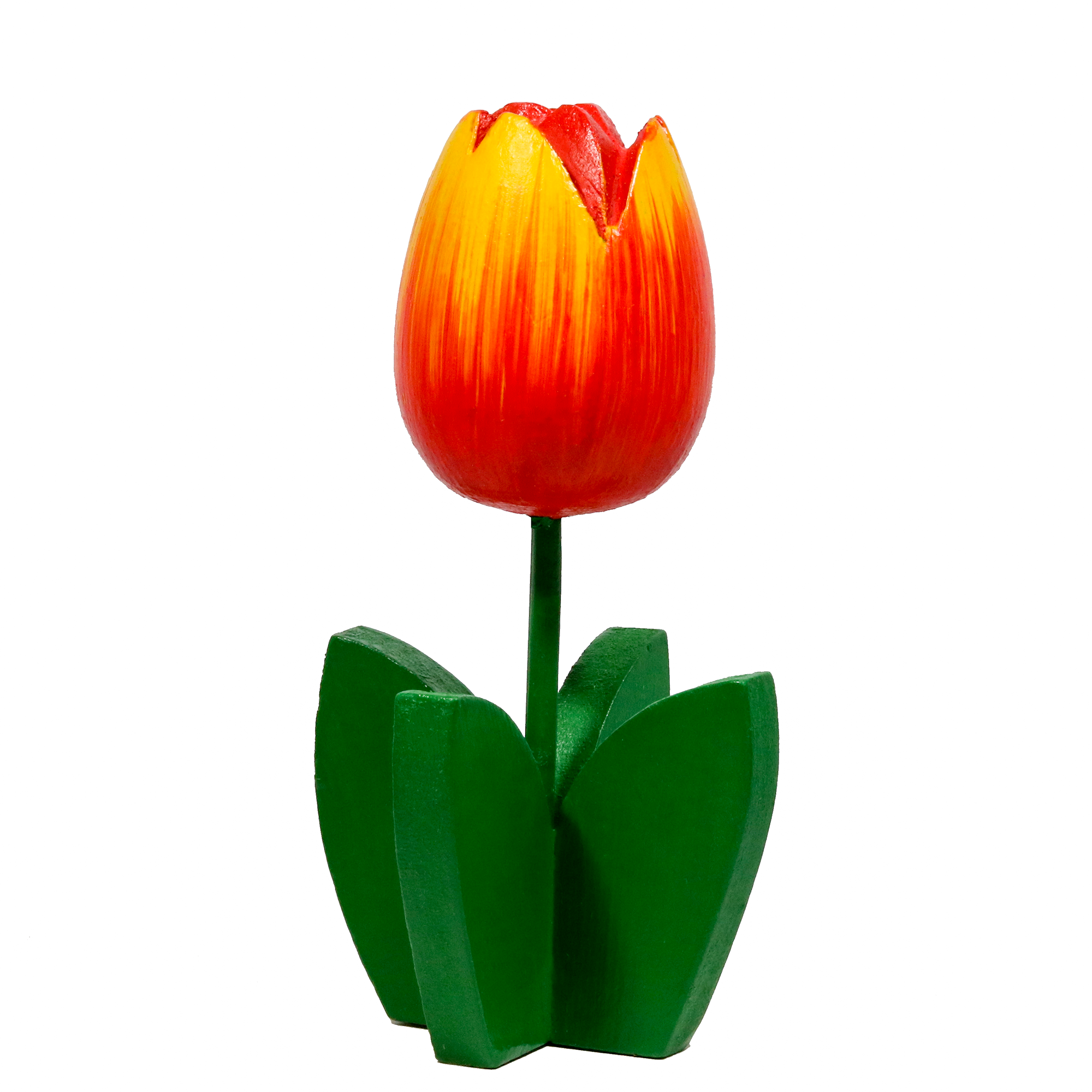 Houten tulp souvenir 14cm oranje - Klompjes.com