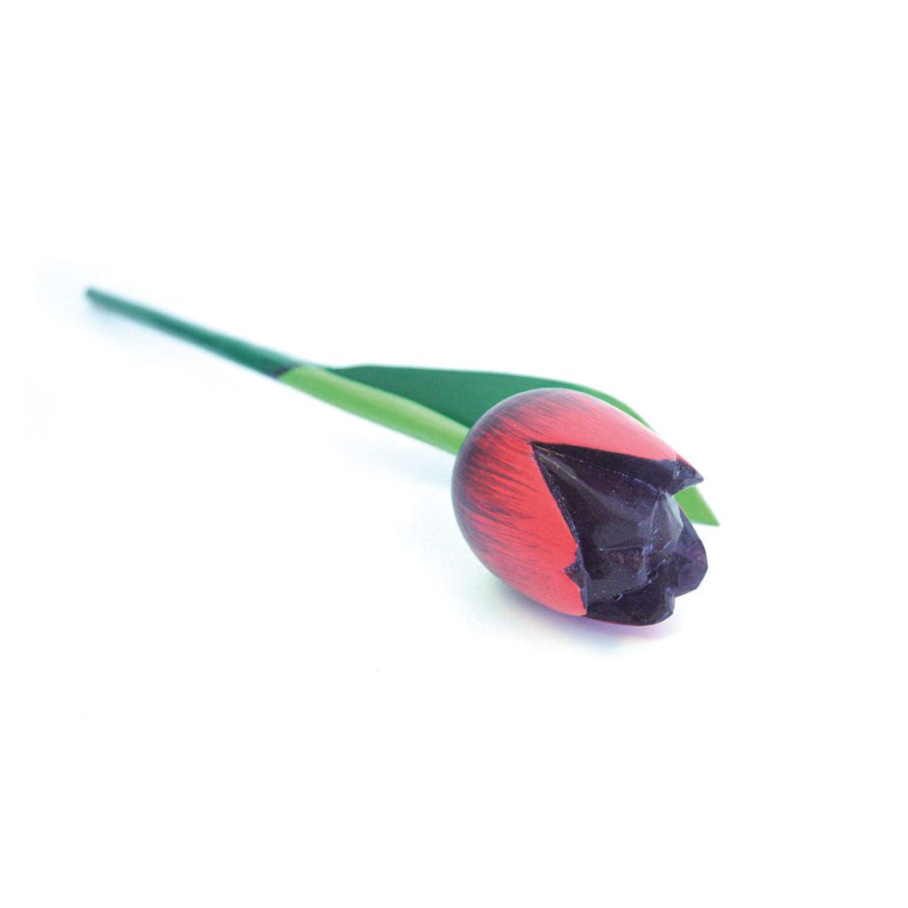 Houten tulp 33cm donker rood| Klompjes.com