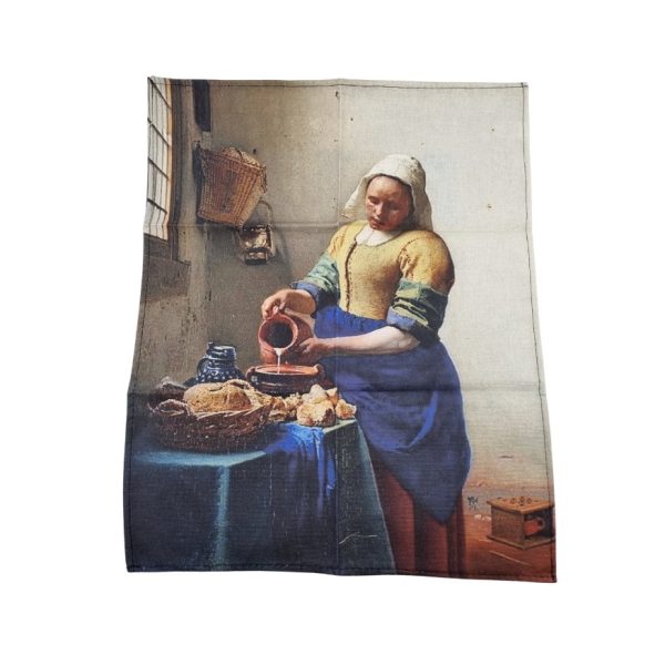 Theedoek Johannes Vermeer het melkmeisje - Klompjes.com