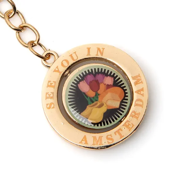 Sleutelhanger draaiend Holland tulpen klompen kaas - Klompjes.com